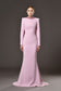 Pink crêpe dress with crystal chainmail flower detail on an open back