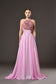 Pink A-line dress with crystal chainmail flower